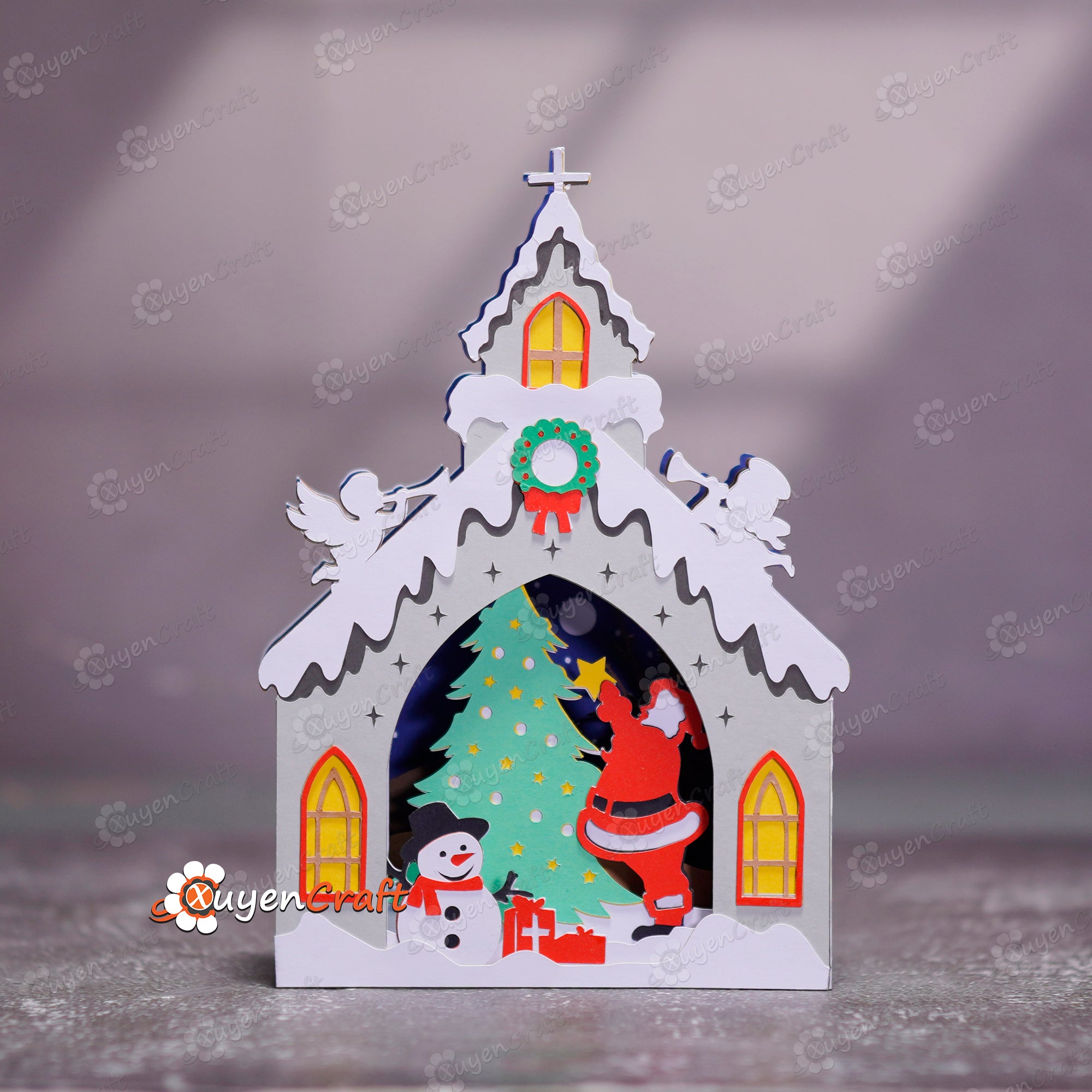 Set 3 Christmas 3D Pop-up Cards Templates – Nativity Scene, Winter Chu ...