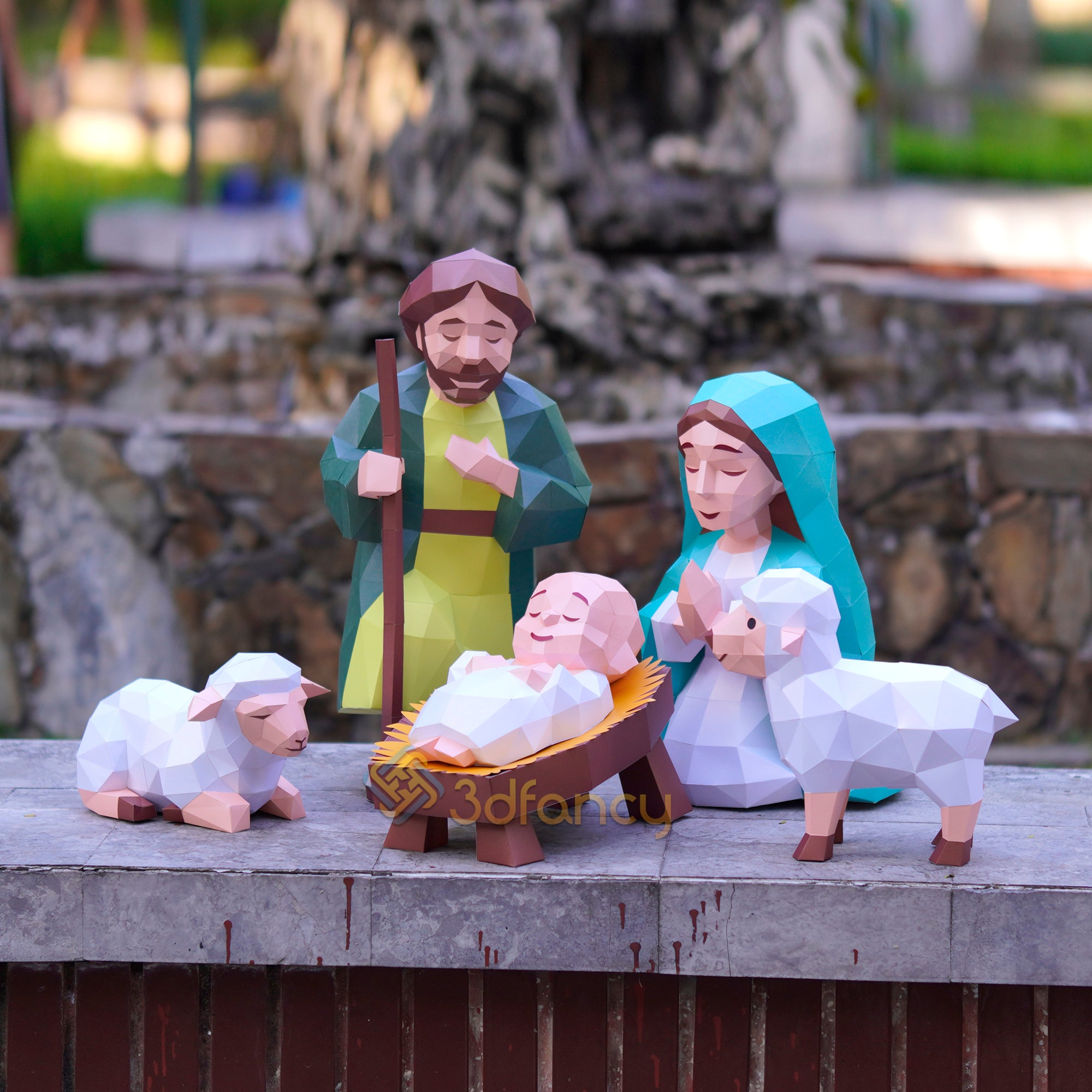 Nativity Scene Papercraft 3D SVG Bundle – Virgin Mary, Saint Joseph, B ...