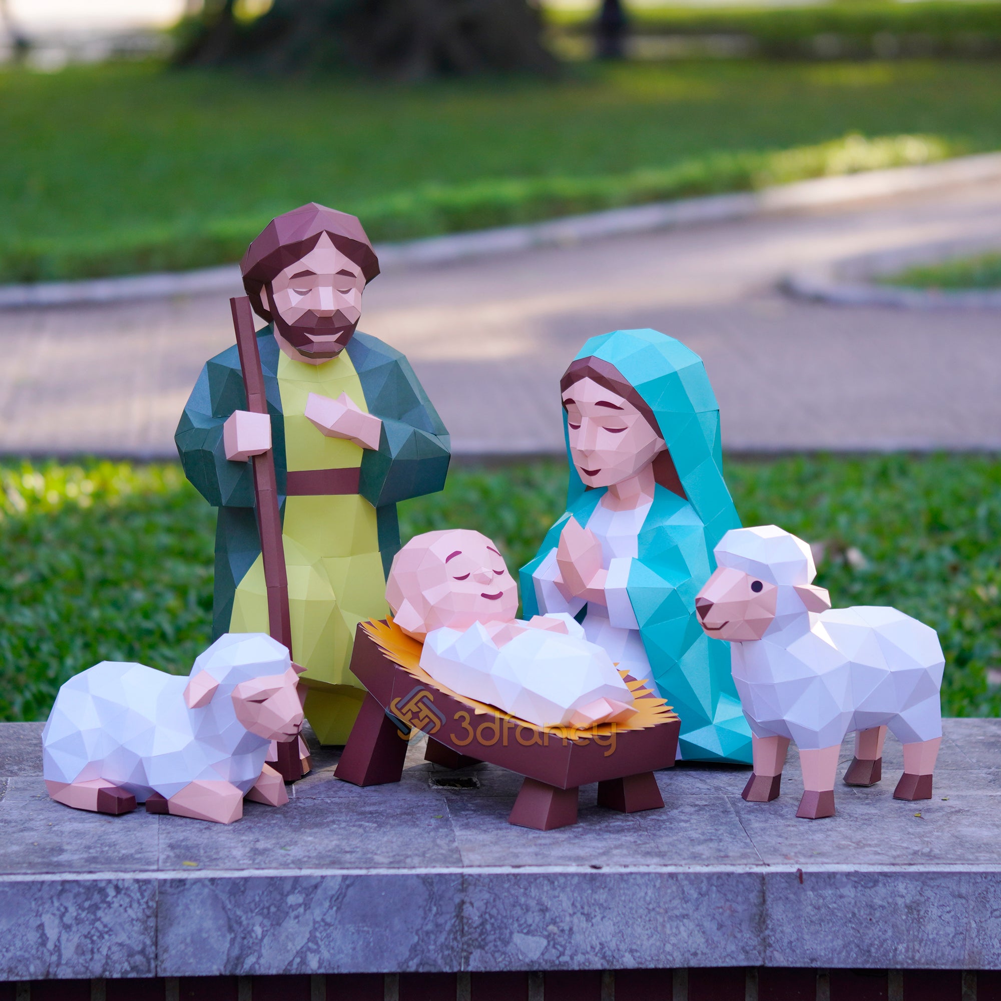 Nativity Scene Papercraft 3D SVG Bundle – Virgin Mary, Saint Joseph, B ...