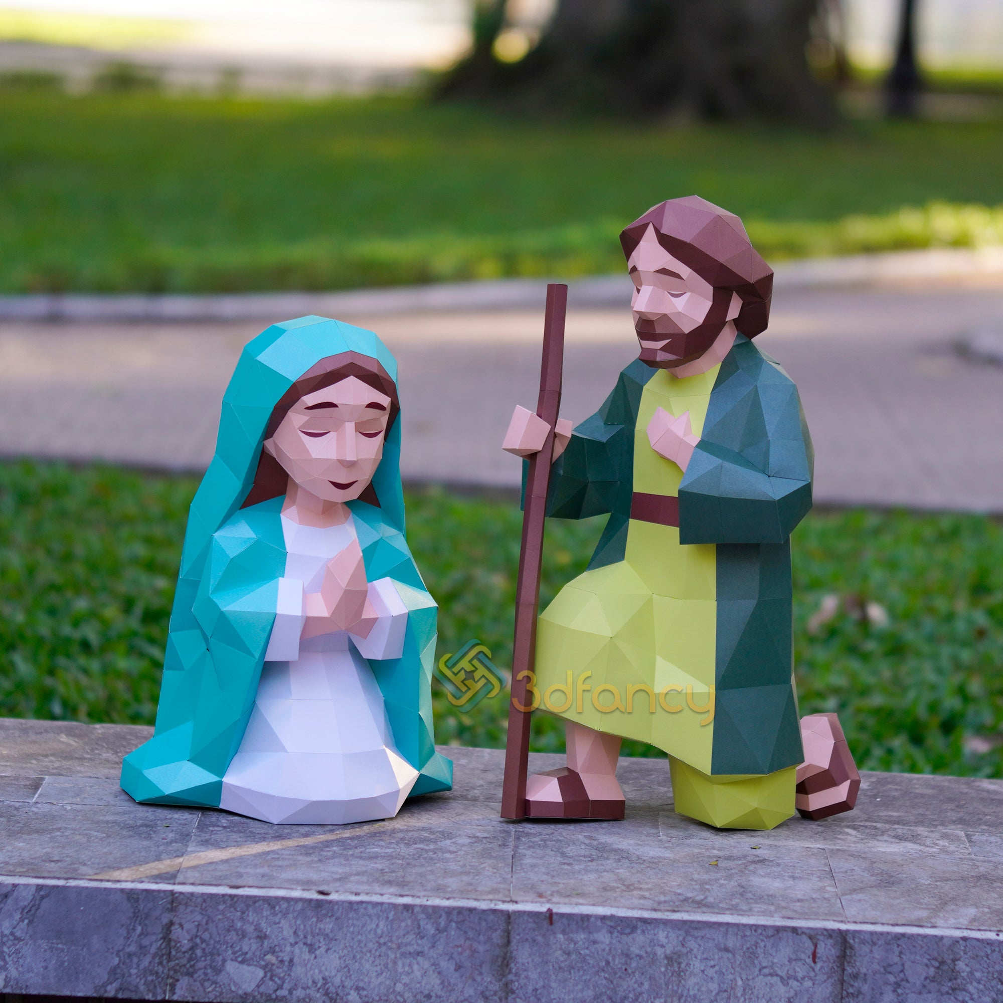 Nativity Scene Papercraft 3D SVG Bundle – Virgin Mary, Saint Joseph, B ...