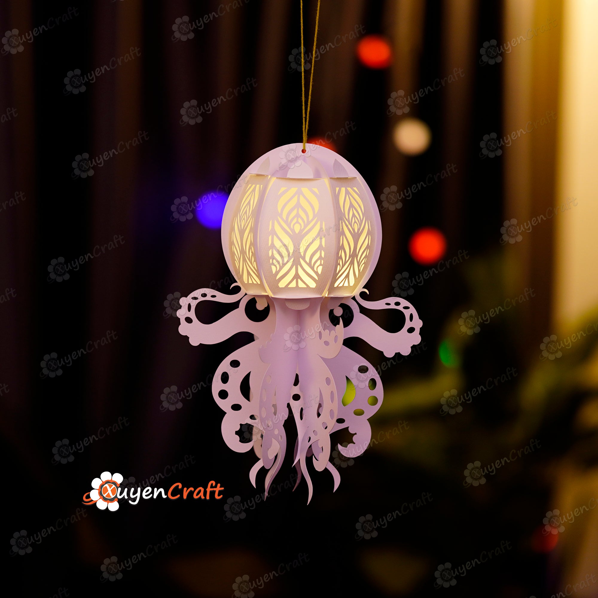 Set 3 Octopus Lantern PDF, SVG, Studio Templates – 3dfancy