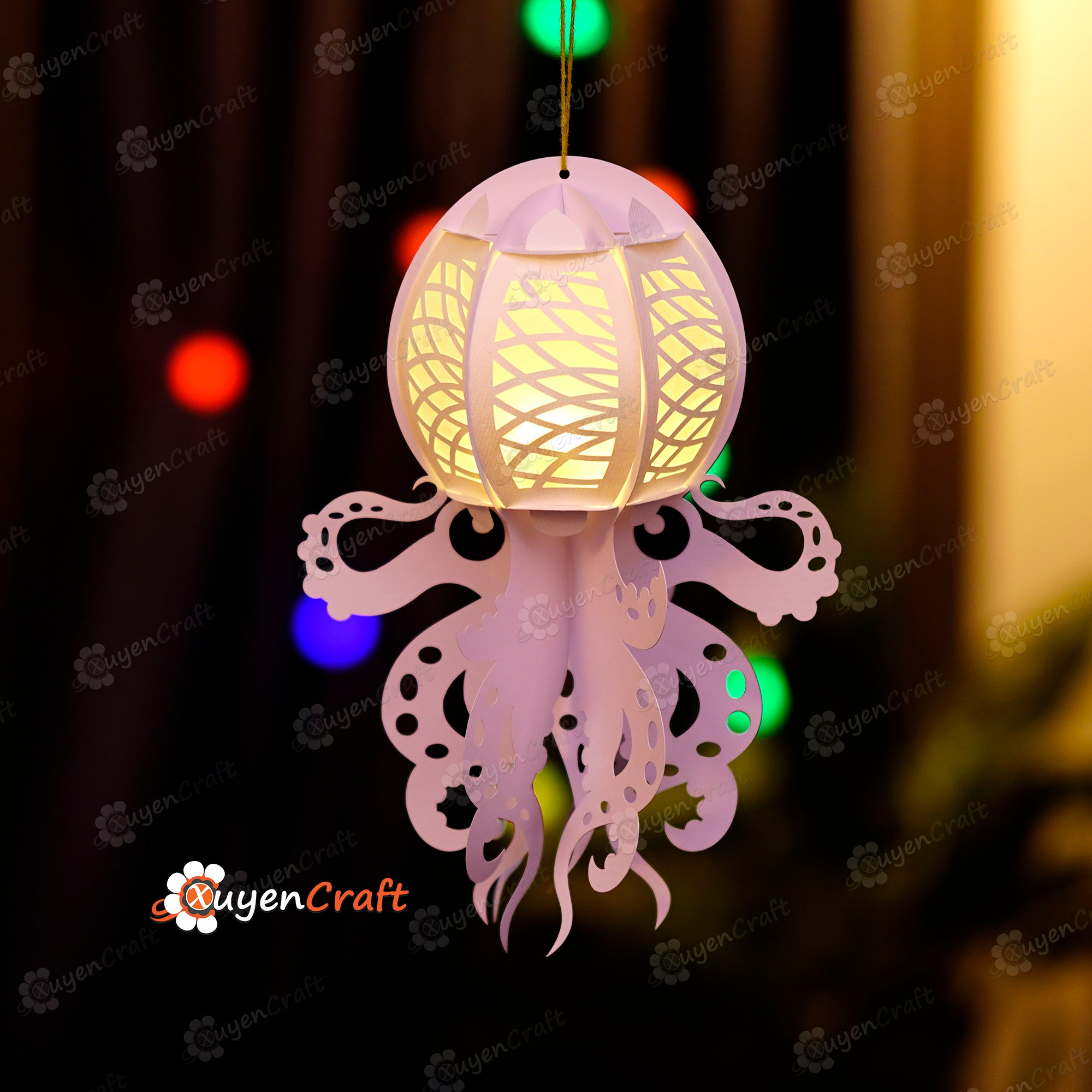 Set 3 Octopus Lantern PDF, SVG, Studio Templates – 3dfancy
