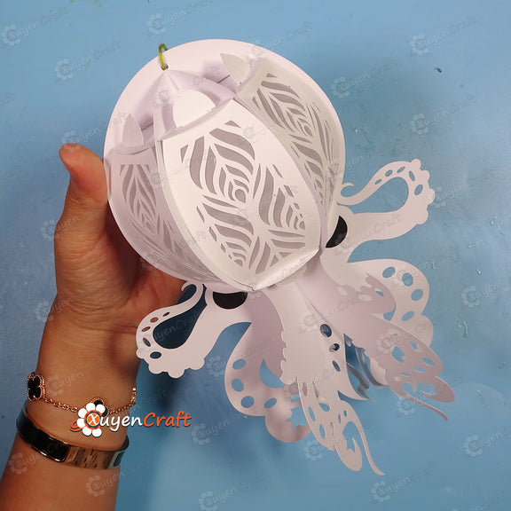 Set 3 Octopus Lantern PDF, SVG, Studio Templates – 3dfancy