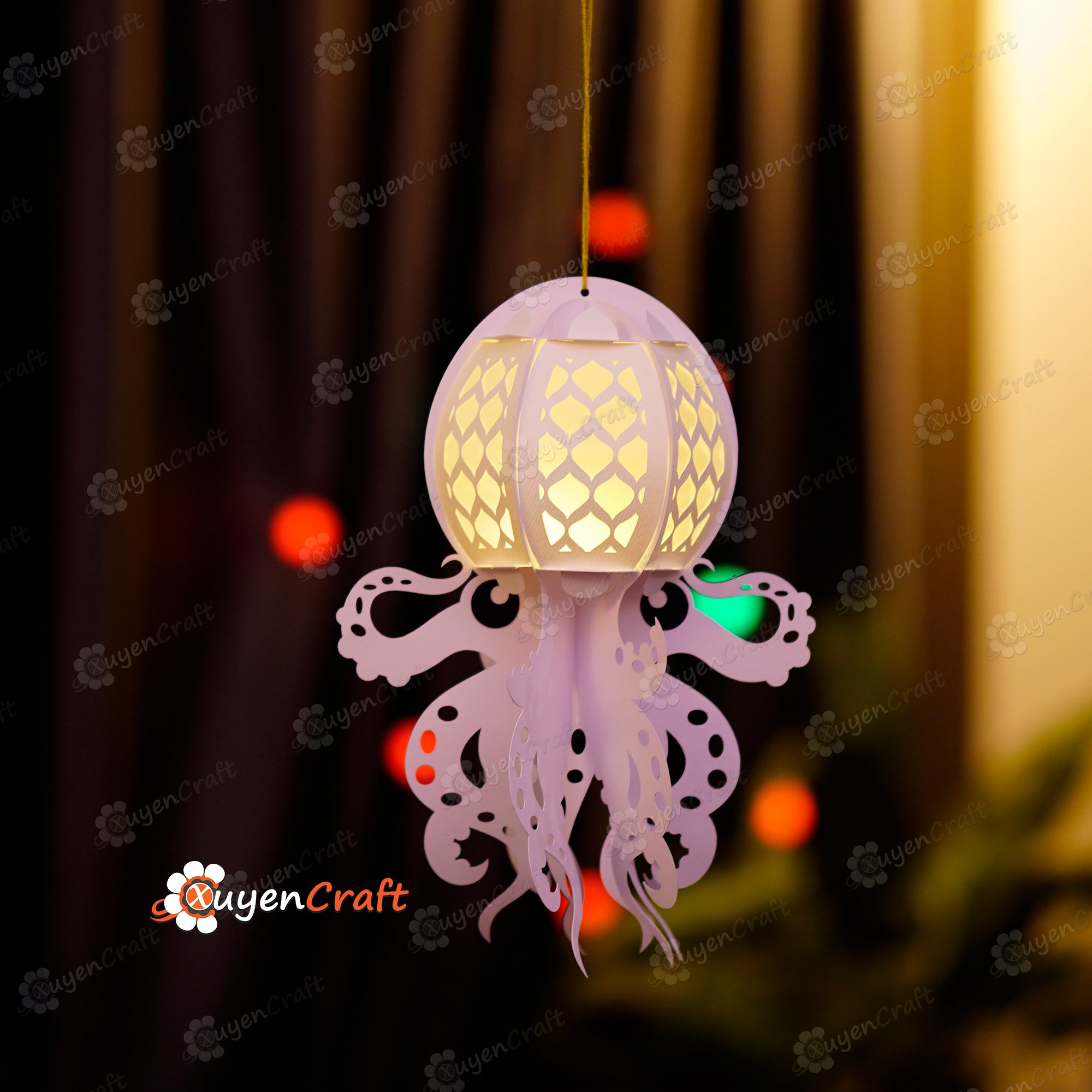 Set 3 Octopus Lantern PDF, SVG, Studio Templates – 3dfancy