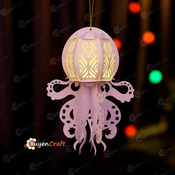 Set 3 Octopus Lantern PDF, SVG, Studio Templates – 3dfancy