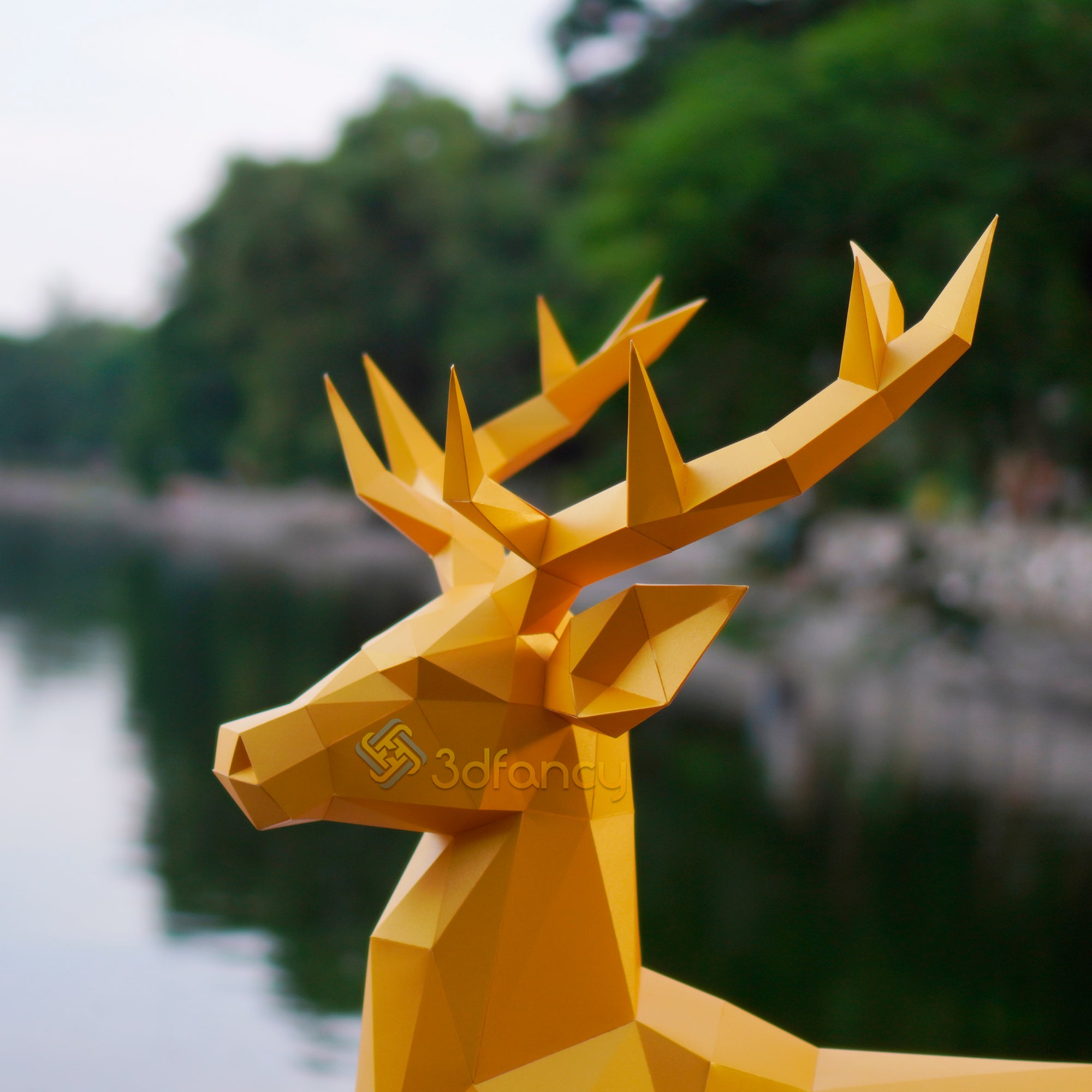 Raised Leg Deer Papercraft Template – PDF SVG Studio Files – DIY Low P ...