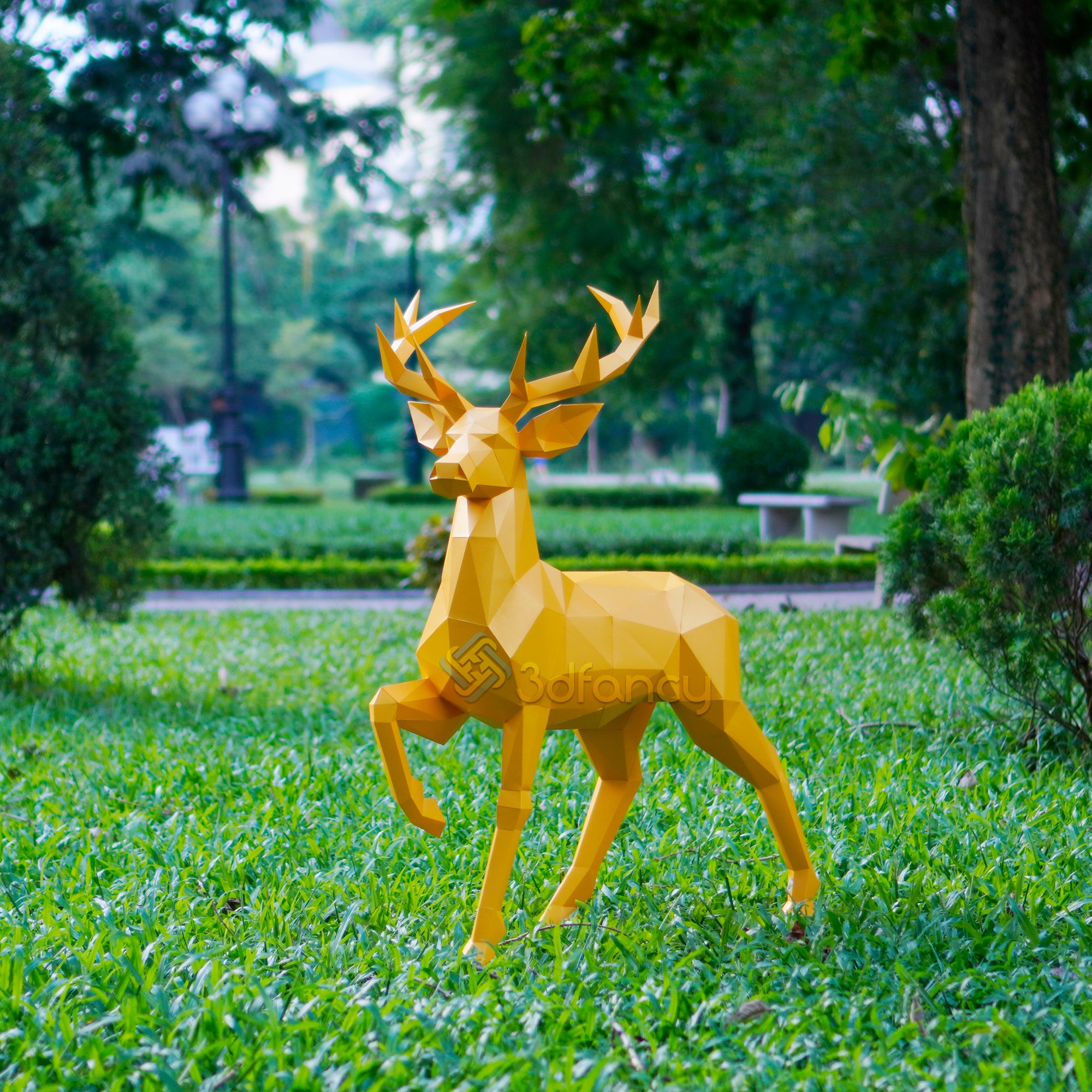 Raised Leg Deer Papercraft Template – PDF SVG Studio Files – DIY Low P ...
