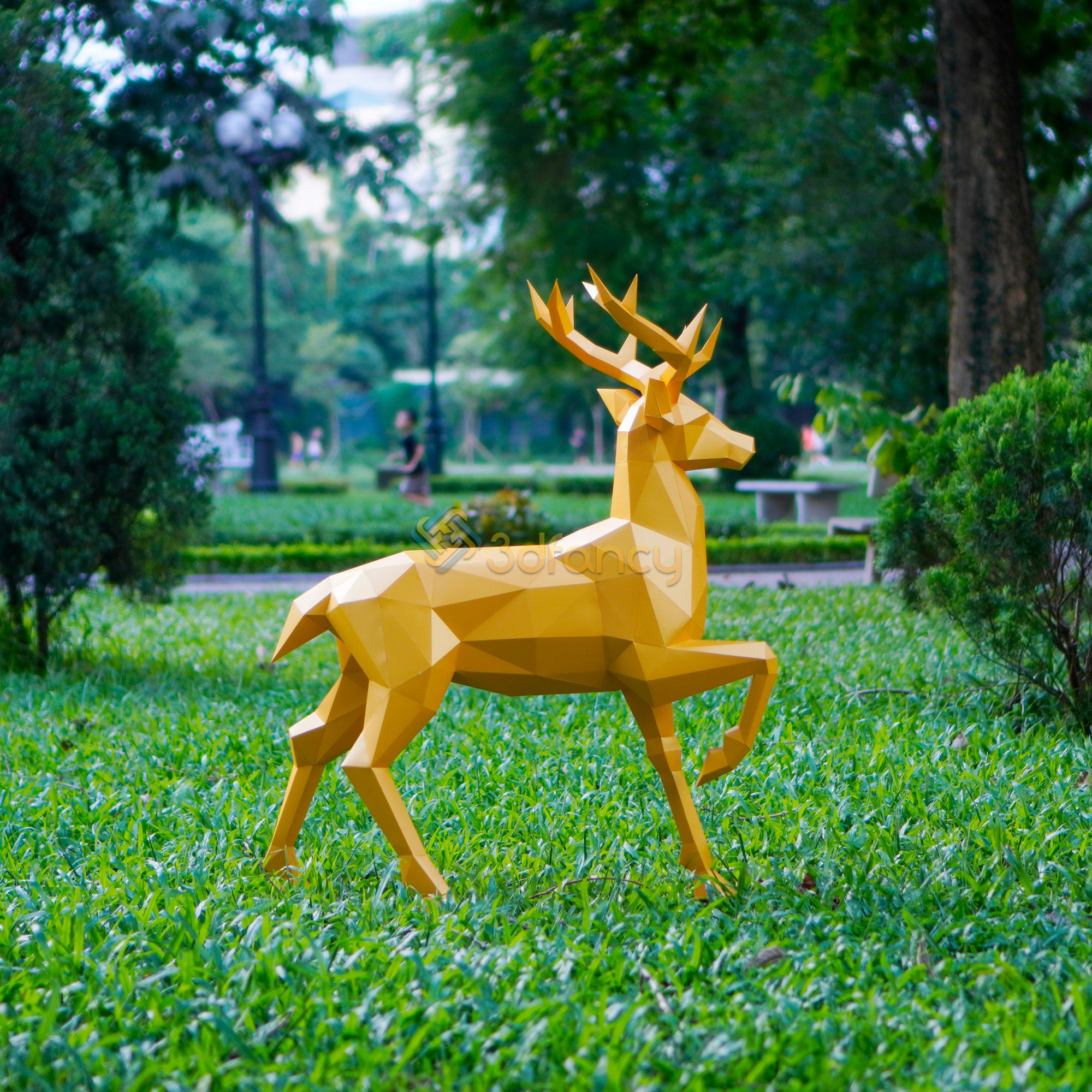 Raised Leg Deer Papercraft Template – PDF SVG Studio Files – DIY Low P ...