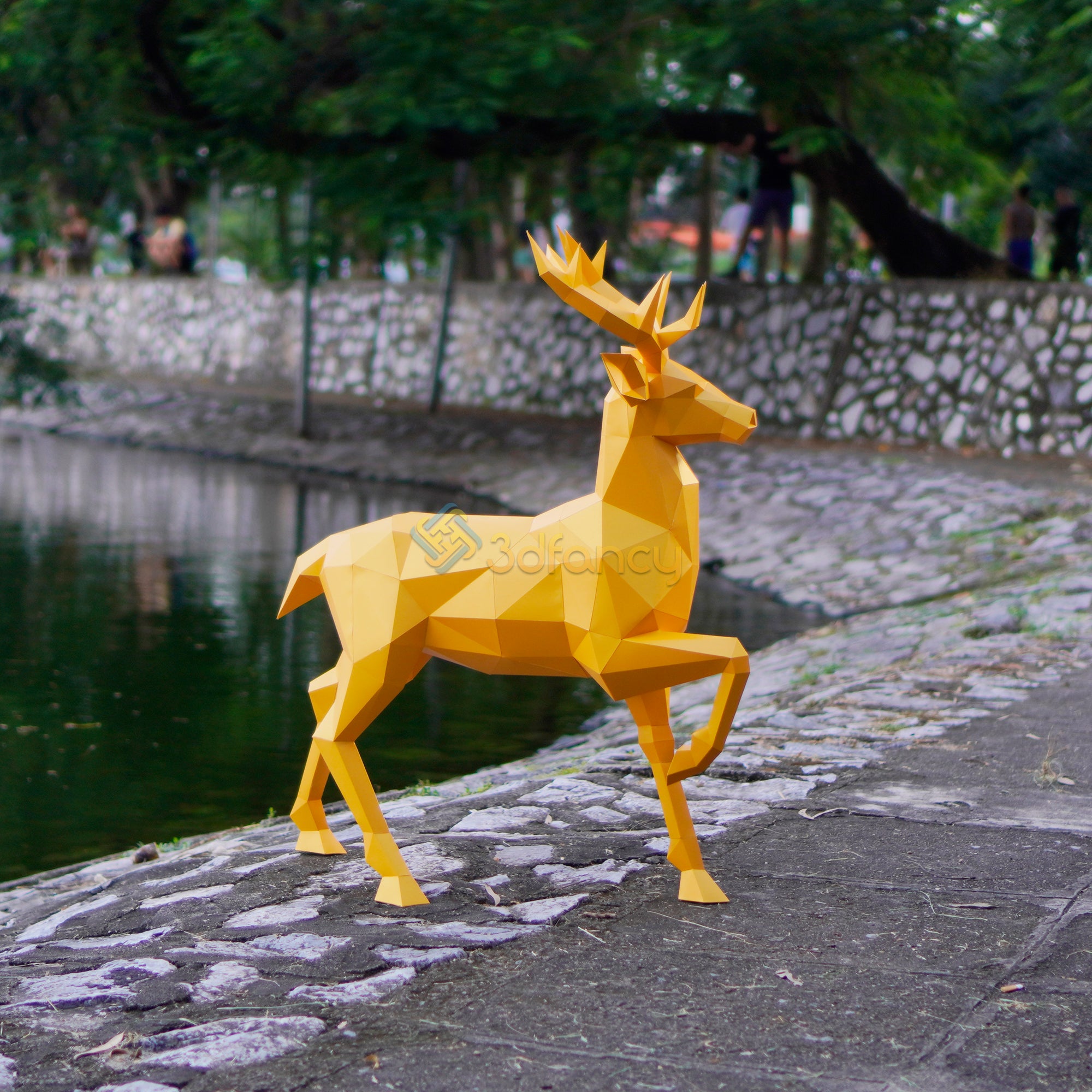 Raised Leg Deer Papercraft Template – PDF SVG Studio Files – DIY Low P ...