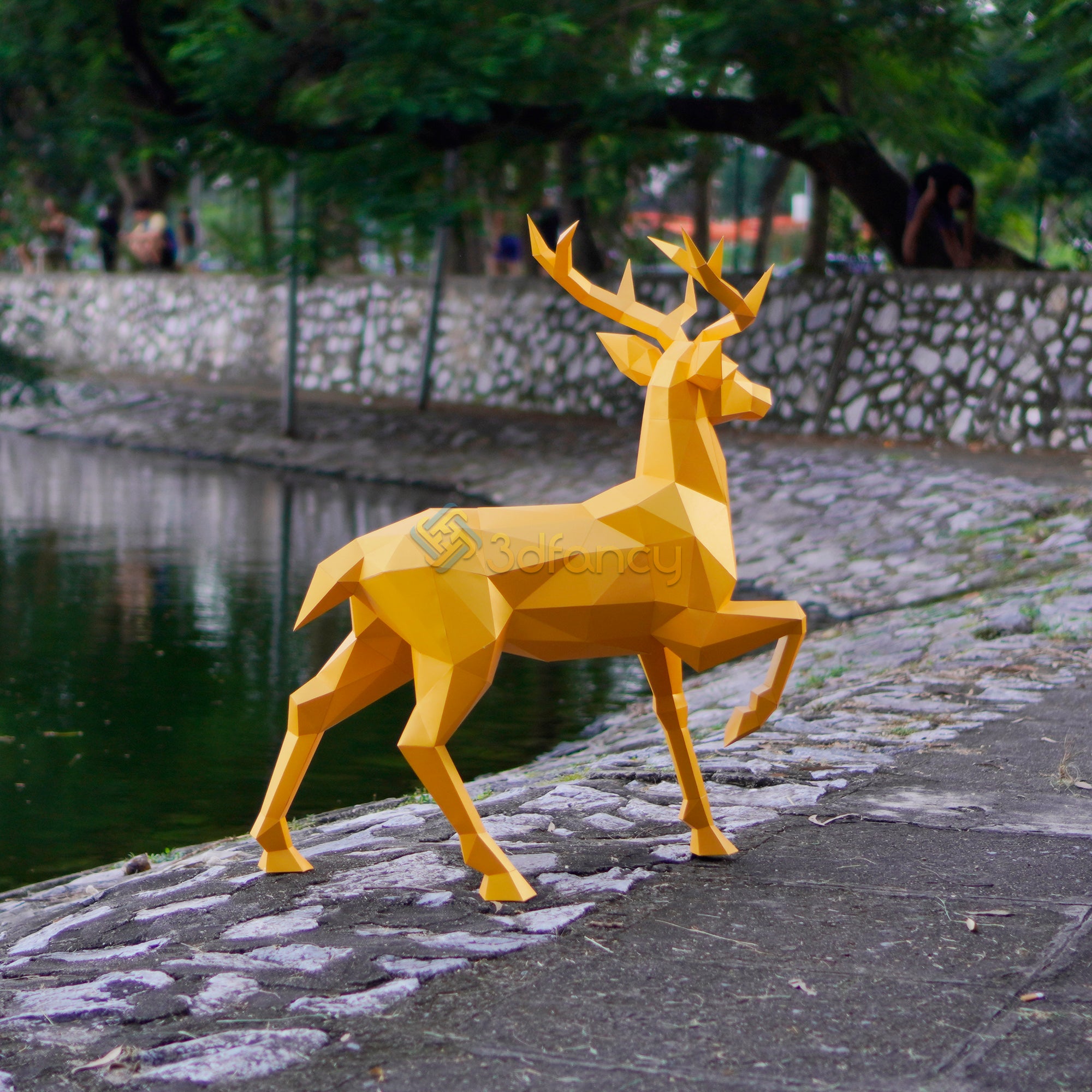 Raised Leg Deer Papercraft Template – PDF SVG Studio Files – DIY Low P ...