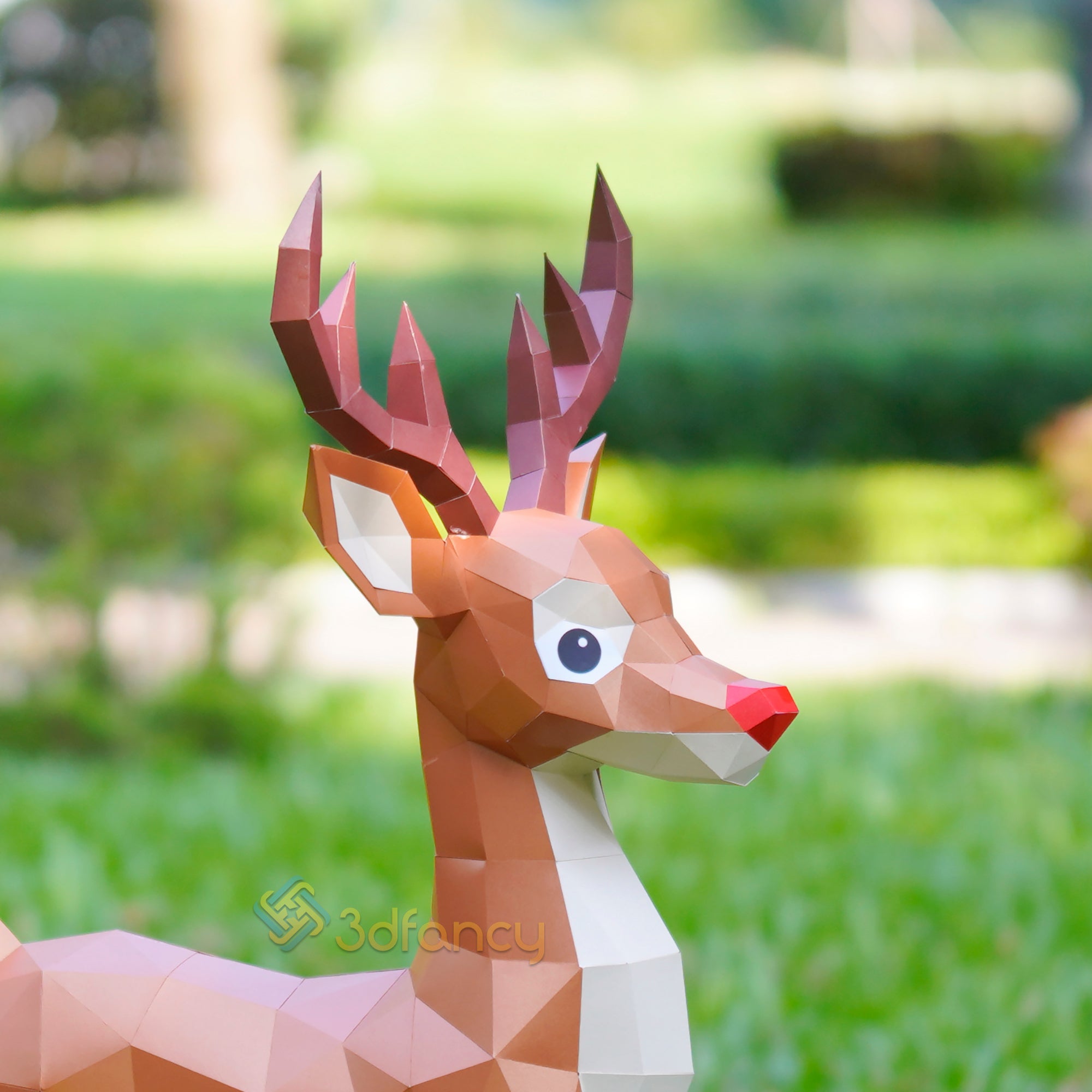 Reindeer Papercraft Template – 3D Cute Rudolph Christmas Decoration 20 ...