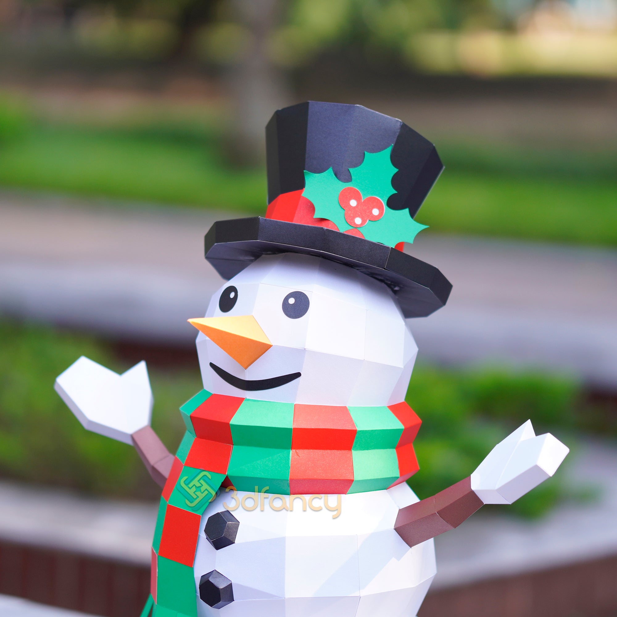 Low Poly Snowman Papercraft Template – 3D Christmas Decoration 2025 ...