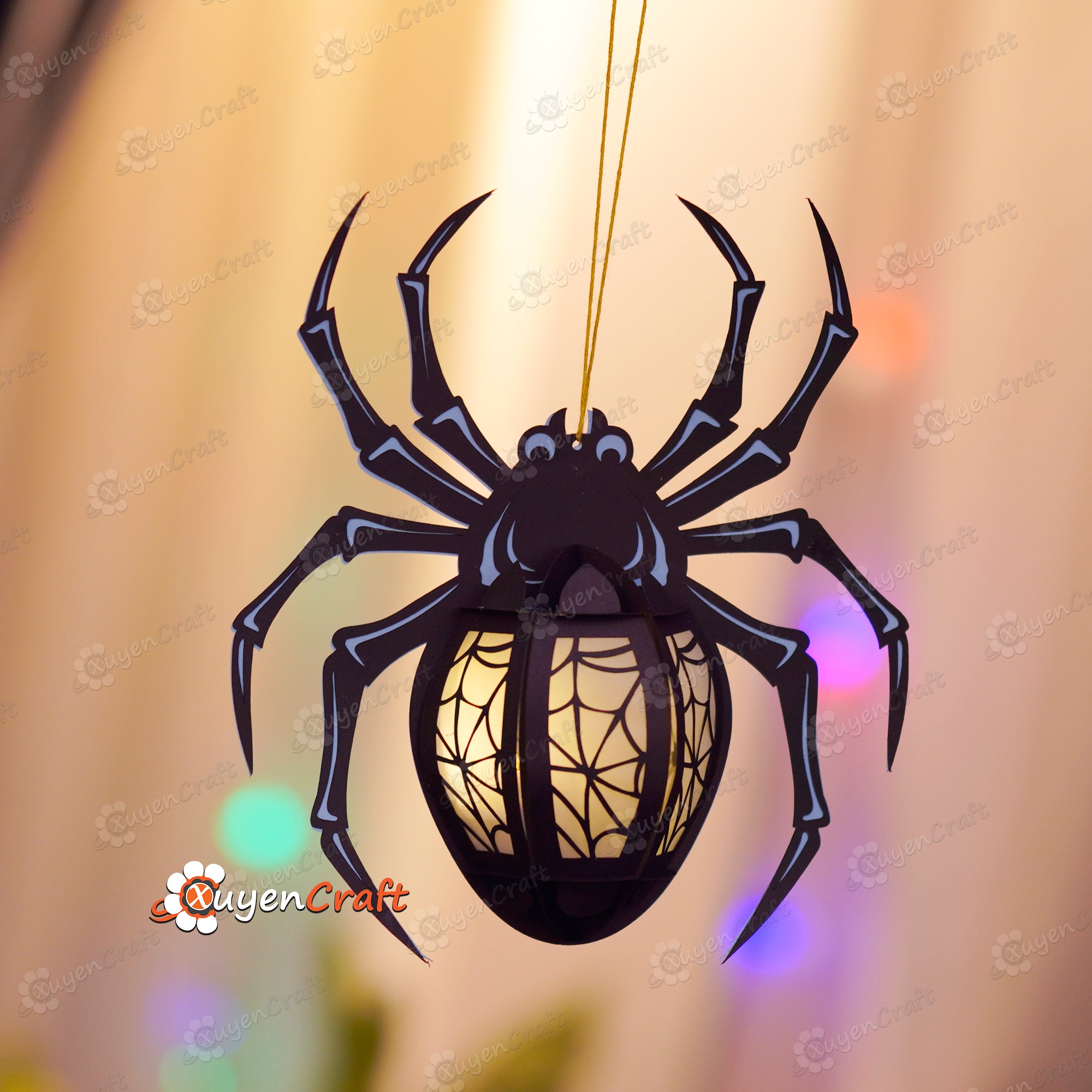 Set 3 Spider Lantern PDF, SVG, Studio Templates – 3dfancy