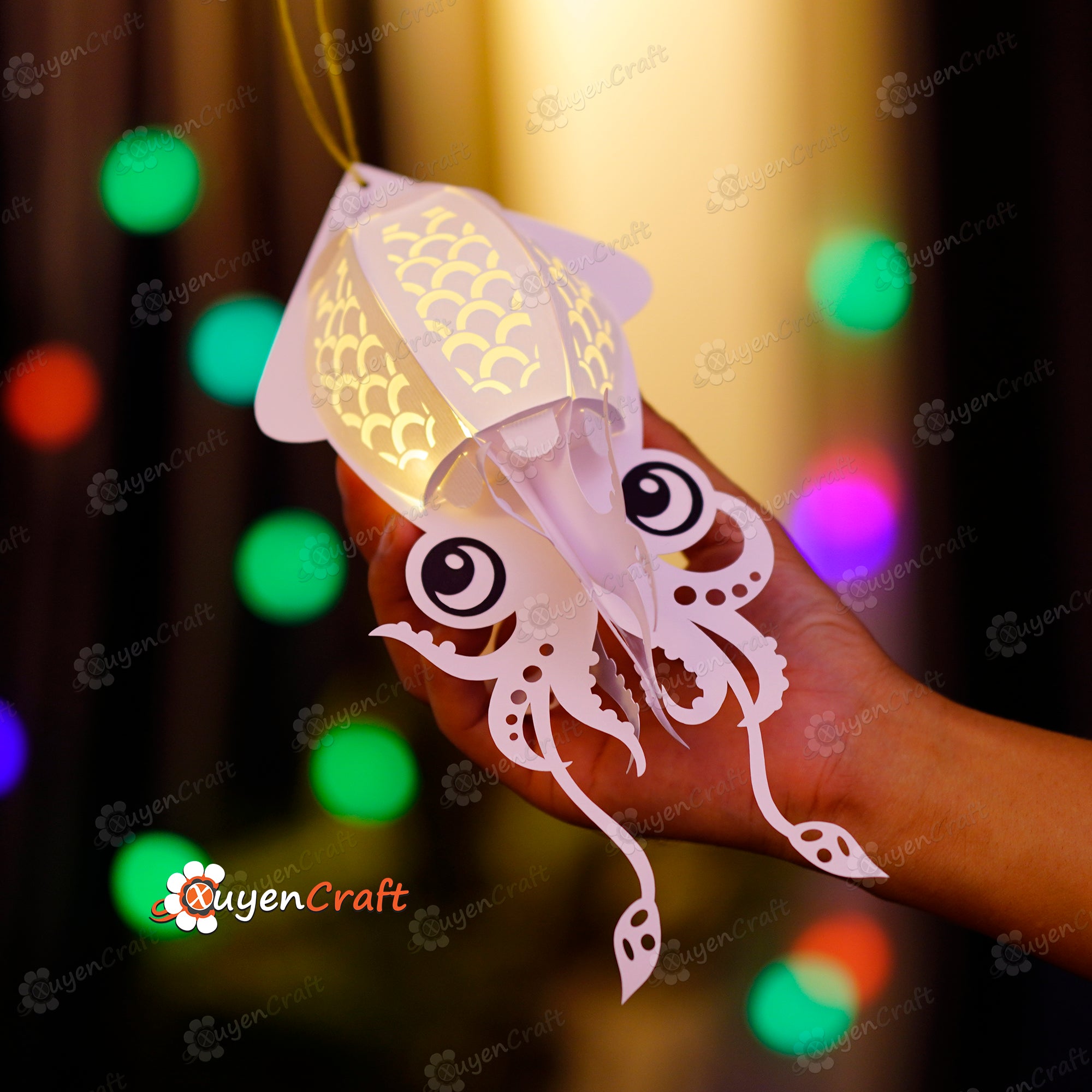 Squid Lantern PDF, SVG, Studio Templates – 3dfancy
