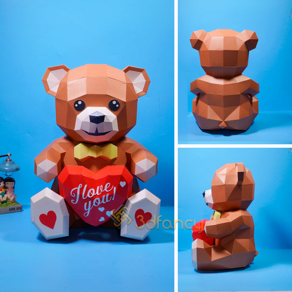 Papercraft Teddy Bear PDF, SVG, Studio Template – 3dfancy