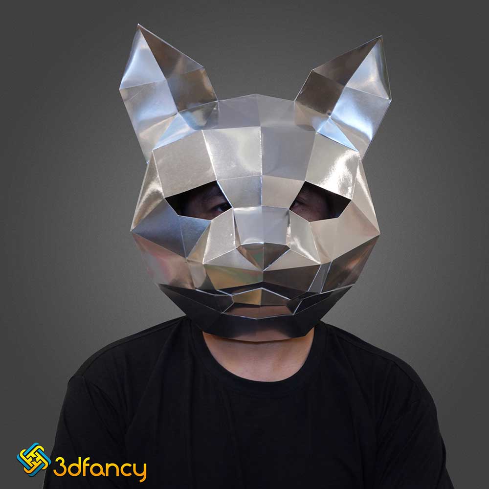 Free Cat Mask Papercraft PDF, SVG Template – 3dfancy