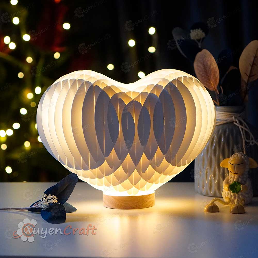 DIY Valentines Day Heart 3D Pop-up, PDF SVG Template for Light Box Pap ...