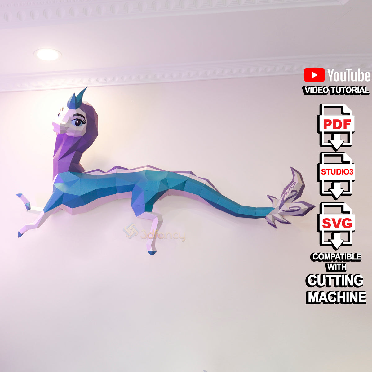 Papercraft Dragon PDF Printable - SVG For Cutting Machine for creating ...