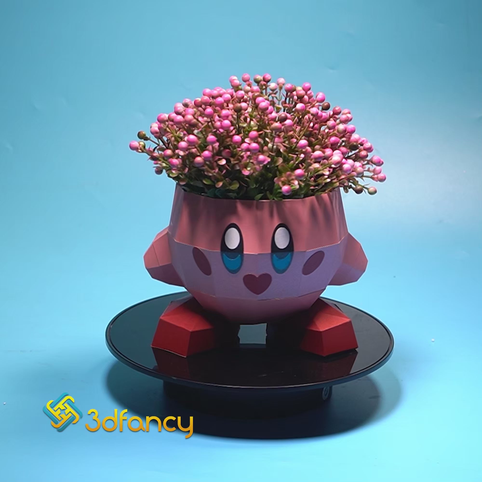 Pot de fleurs Kirby en papier 3D | Porte-crayons SVG pour projets Cric ...