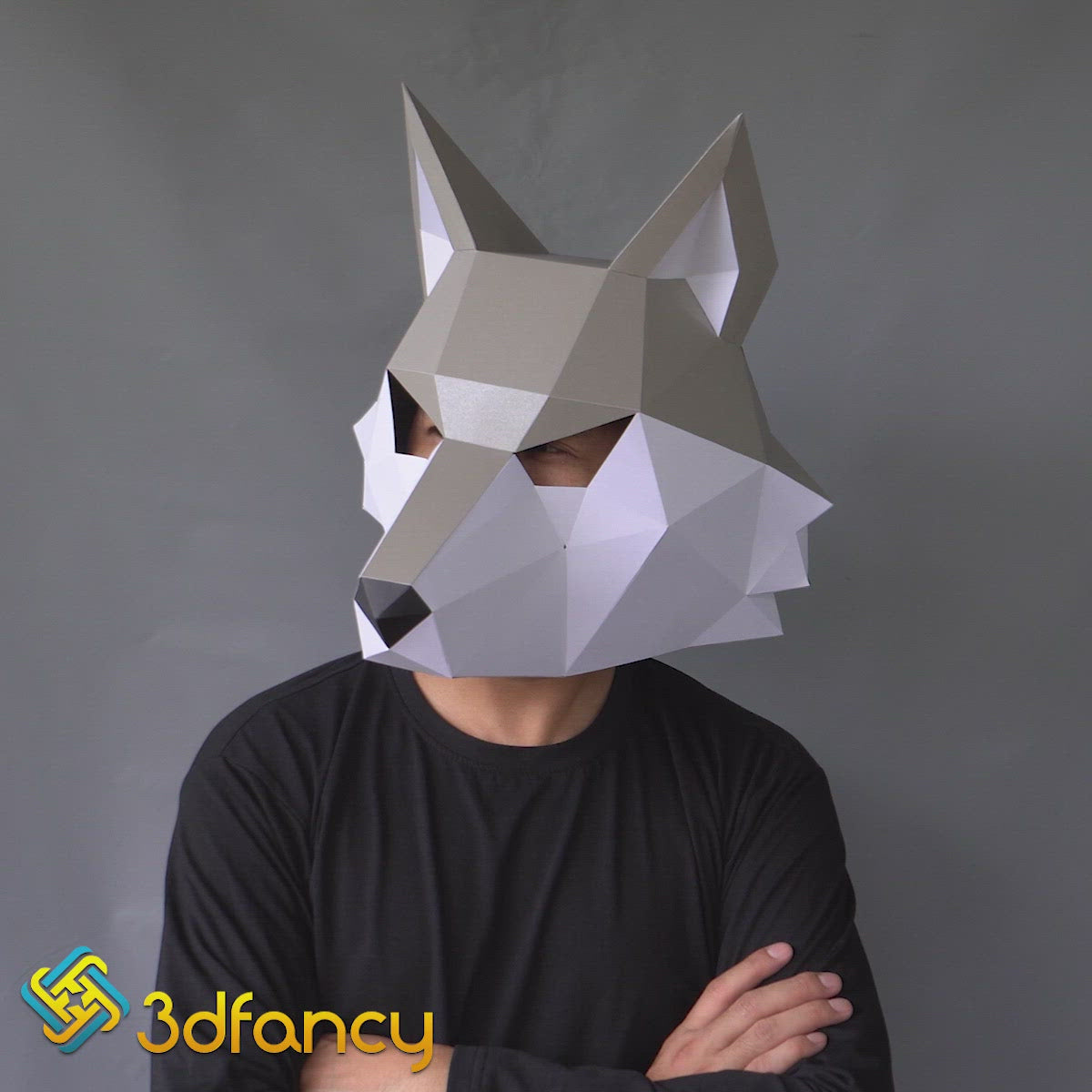Papercraft 3d Wolf Mask Template PDF, SVG file for Cricut, Cameo4 – 3dfancy