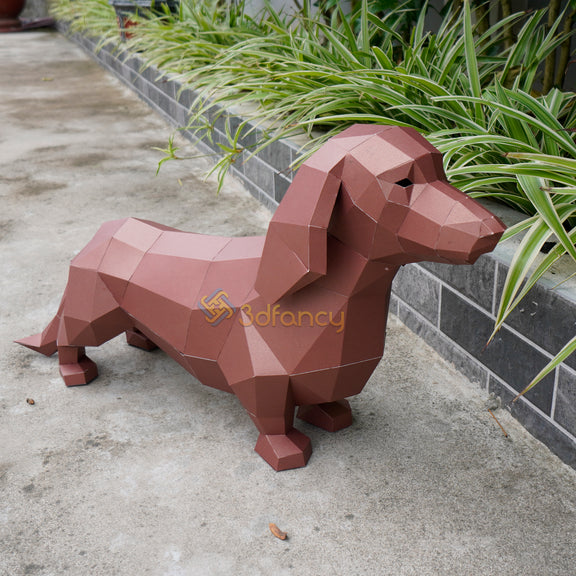Dachshund Papercraft PDF, 3D SVG Template creating Lowpoly Dog – 3dfancy