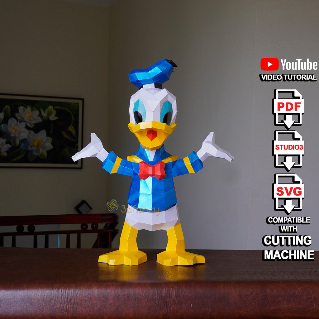 Modèle de papier Donald Duck en format PDF et SVG – 3dfancy