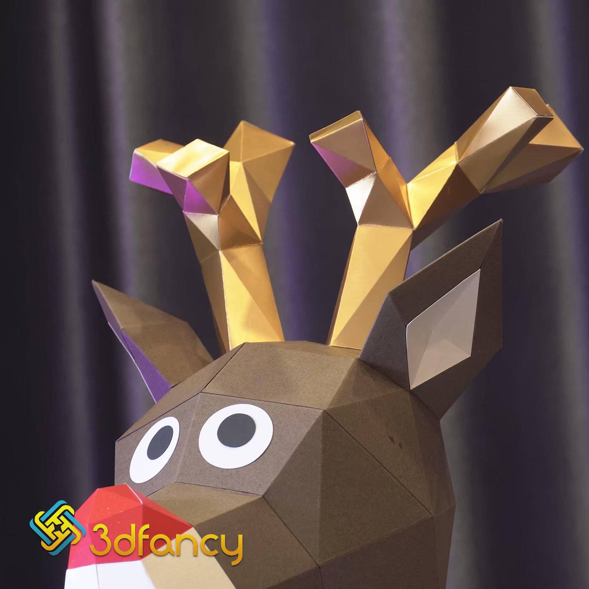 Reindeer Papercraft 3D Rudolph Paper Craft PDF, SVG Template – 3dfancy