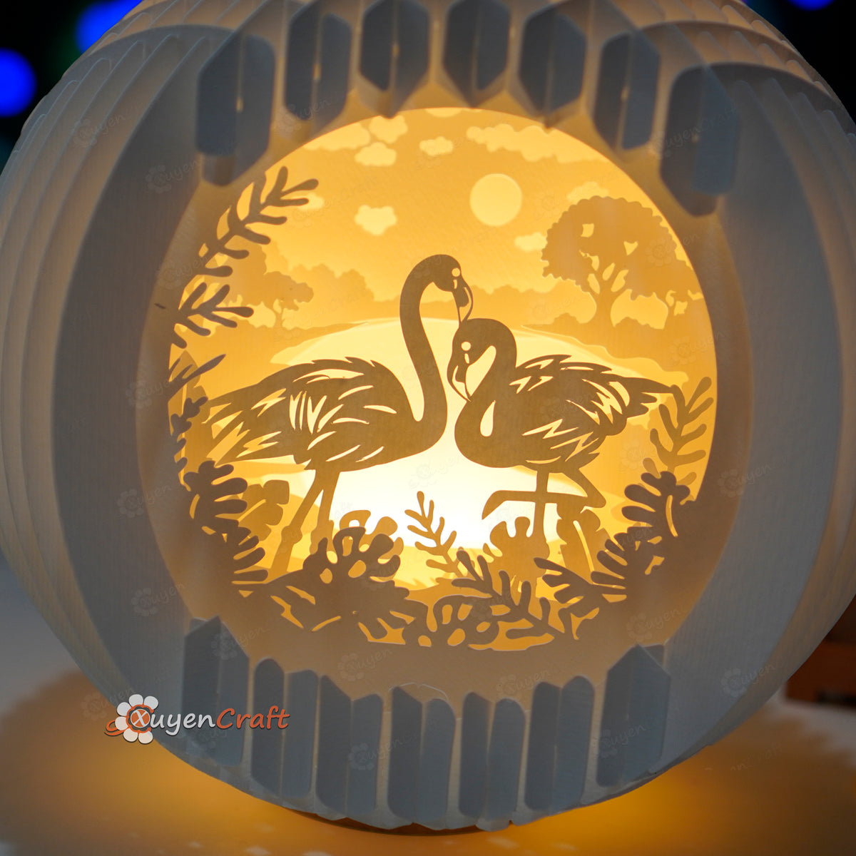 Flamingo Couple Sphere Pop Up SVG for Cricut Projects, ScanNcut, Silho ...