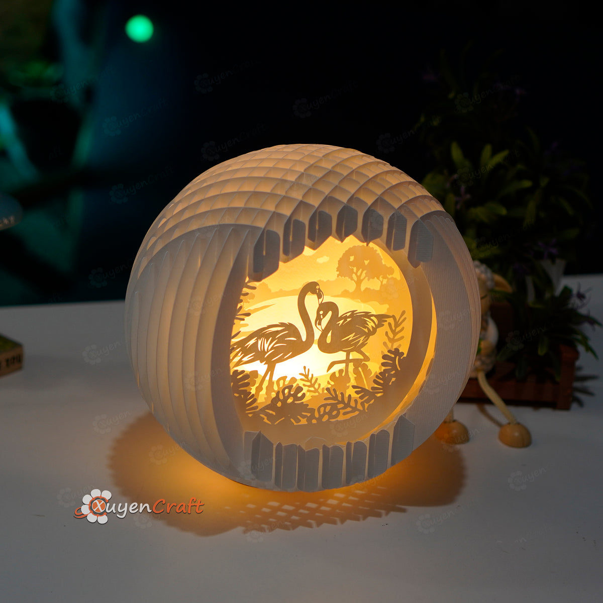 Flamingo Couple Sphere Pop Up SVG for Cricut Projects, ScanNcut, Silho ...