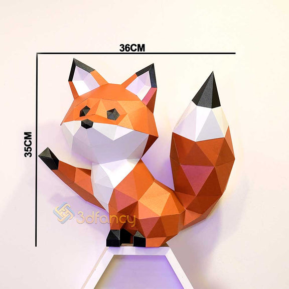 3D Fox Pick Stars On Moon 3D Papercraft PDF, SVG Template Compatible ...
