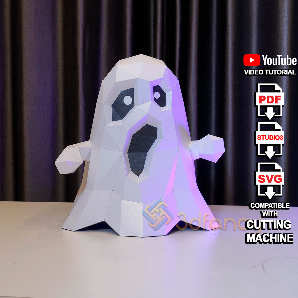 Ghost Papercraft PDF, SVG, Silhouette Studio Template – 3dfancy