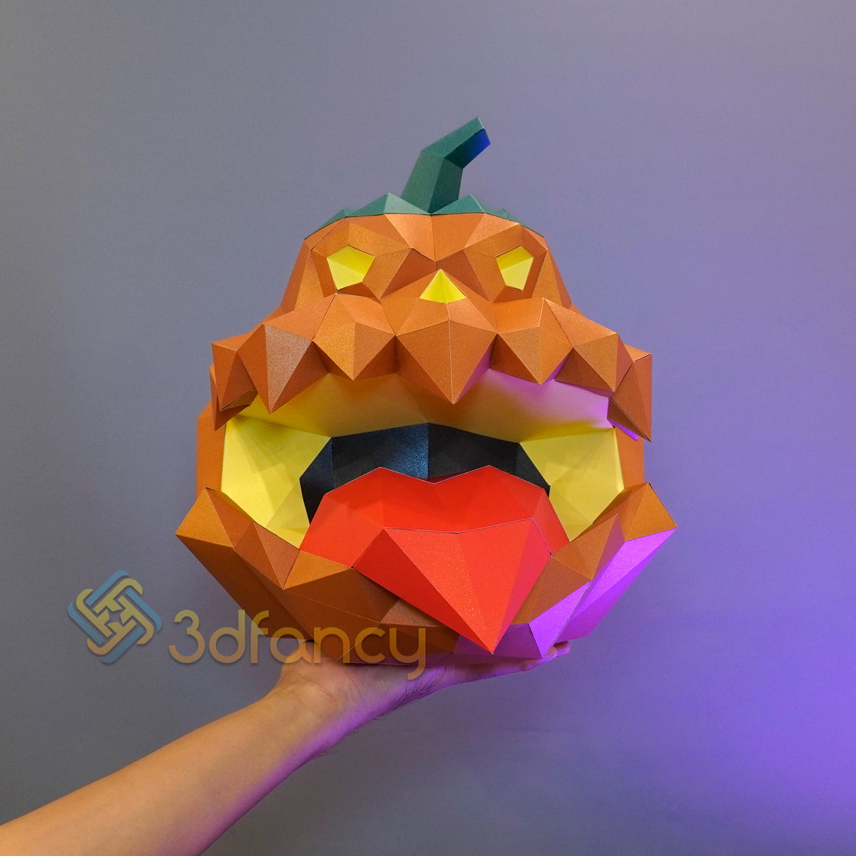 Scary Pumpkin Papercraft PDF, SVG, Silhouette Studio Template - DIY Ha ...